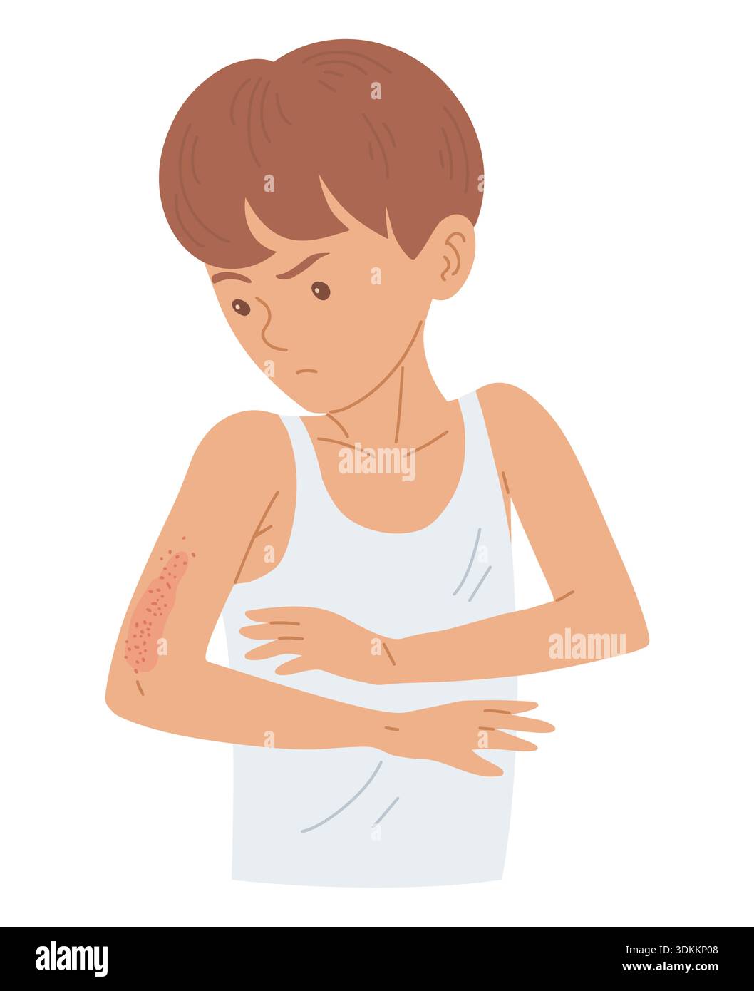 Child itching arm Stock Vector Images - Alamy