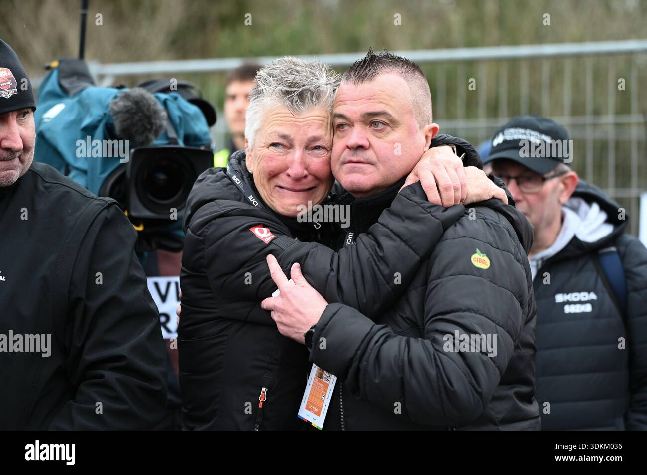 Leonie Bentveld's mother and Jurgen Mettepenningen pictured during the ...