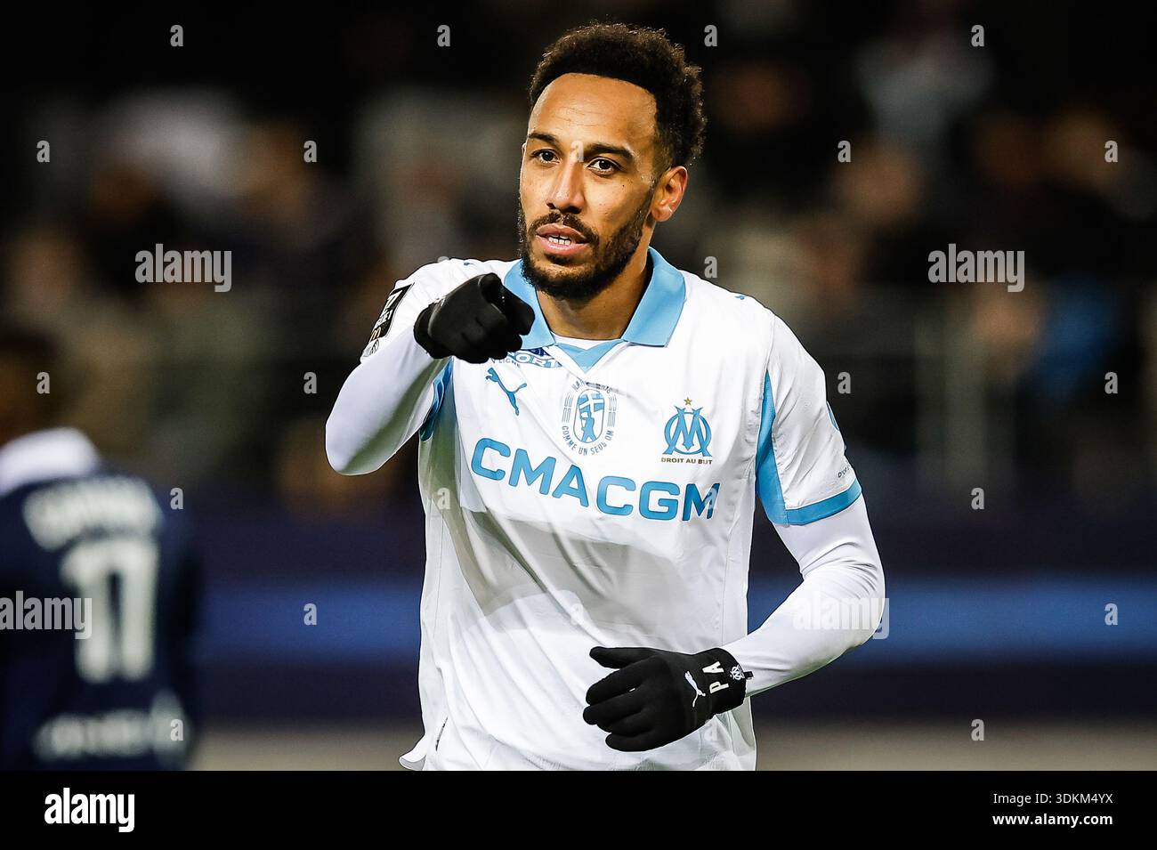 Pierre-EMERICK AUBAMEYANG of Marseille celebrates his goal during the ...