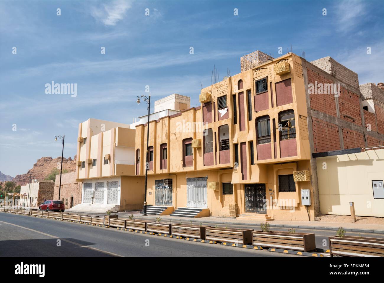 Al Ula, Saudi Arabia - 25 April 2025: Arab style building along the ...
