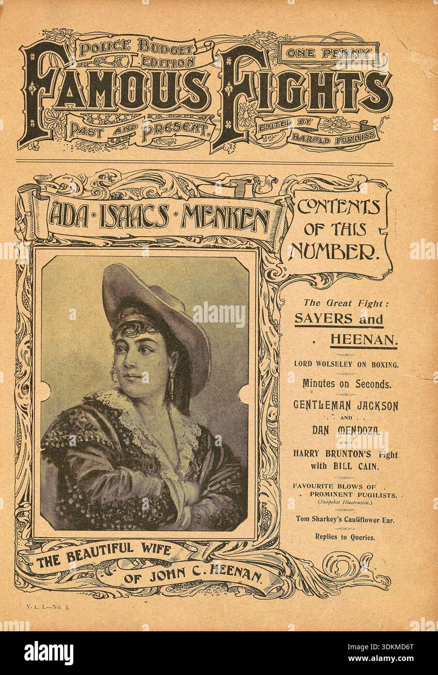 Cover featuring Adah Isaacs Menken, The Beautiful Wife of John C Heenan ...