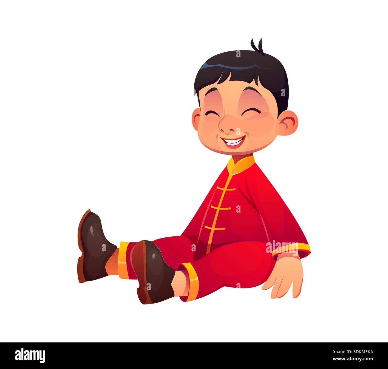 Chinese Lunar New Year kid boy, Asian character Stock Vector Image ...
