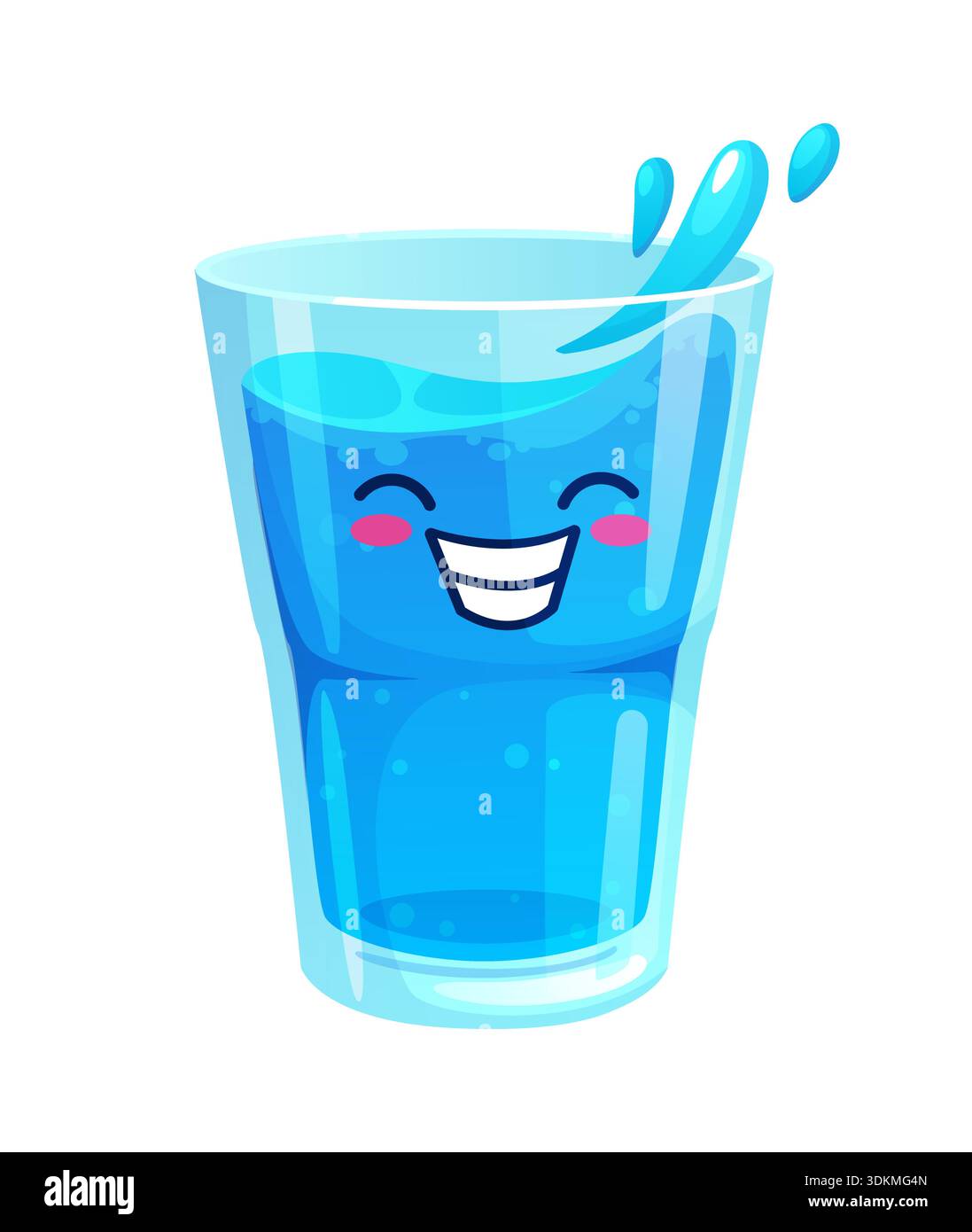 Cartoon cute water glass character with splash Stock Vector Image & Art ...