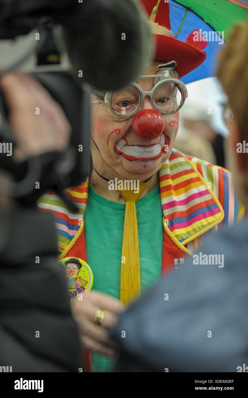 Clowns in vivid costume fill All Saints Trinity Church for the 80th ...