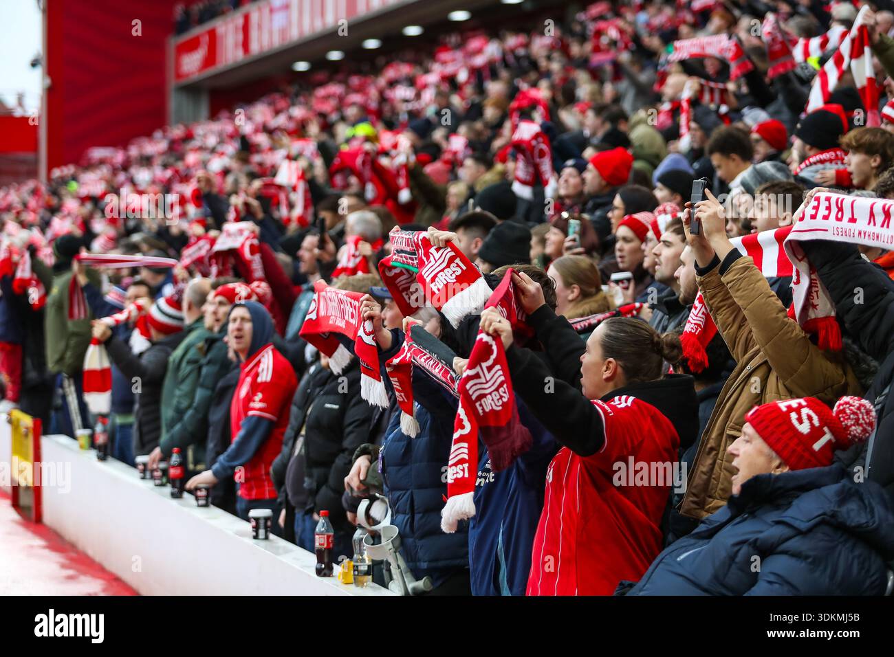 Nottingham Forest fans in full voice during the Premier League match at ...