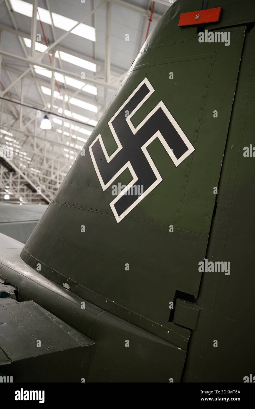 Cosford, Shifnal, UK, 31 January 2026: Tail section of a historical ...