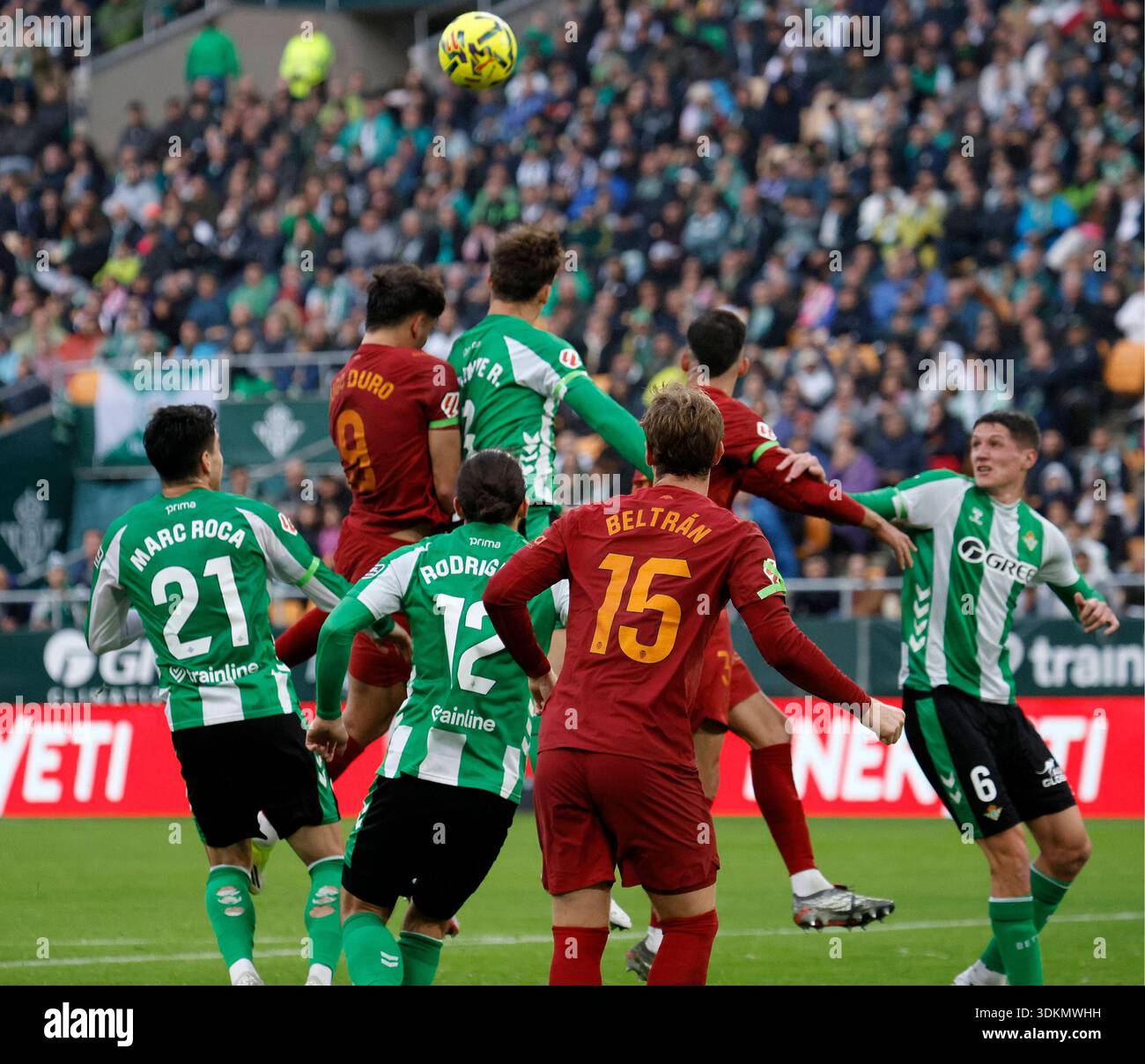 Spanish La Liga EA Sports soccer match Betis vs Valencia at La Cartuja ...