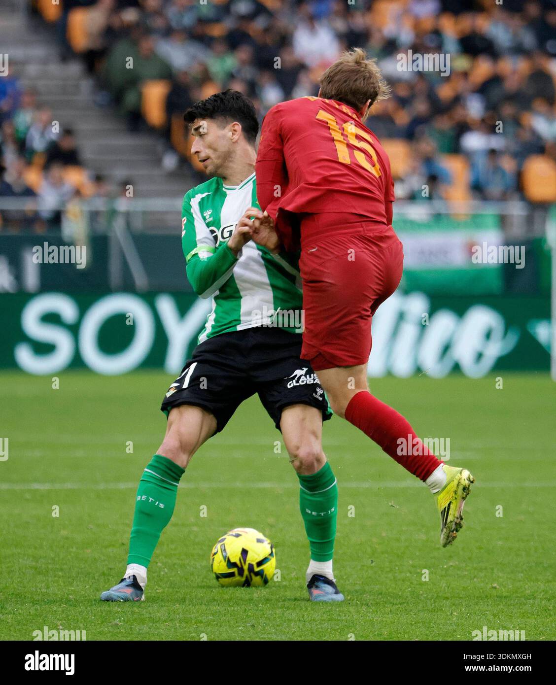 Spanish La Liga EA Sports soccer match Betis vs Valencia at La Cartuja ...