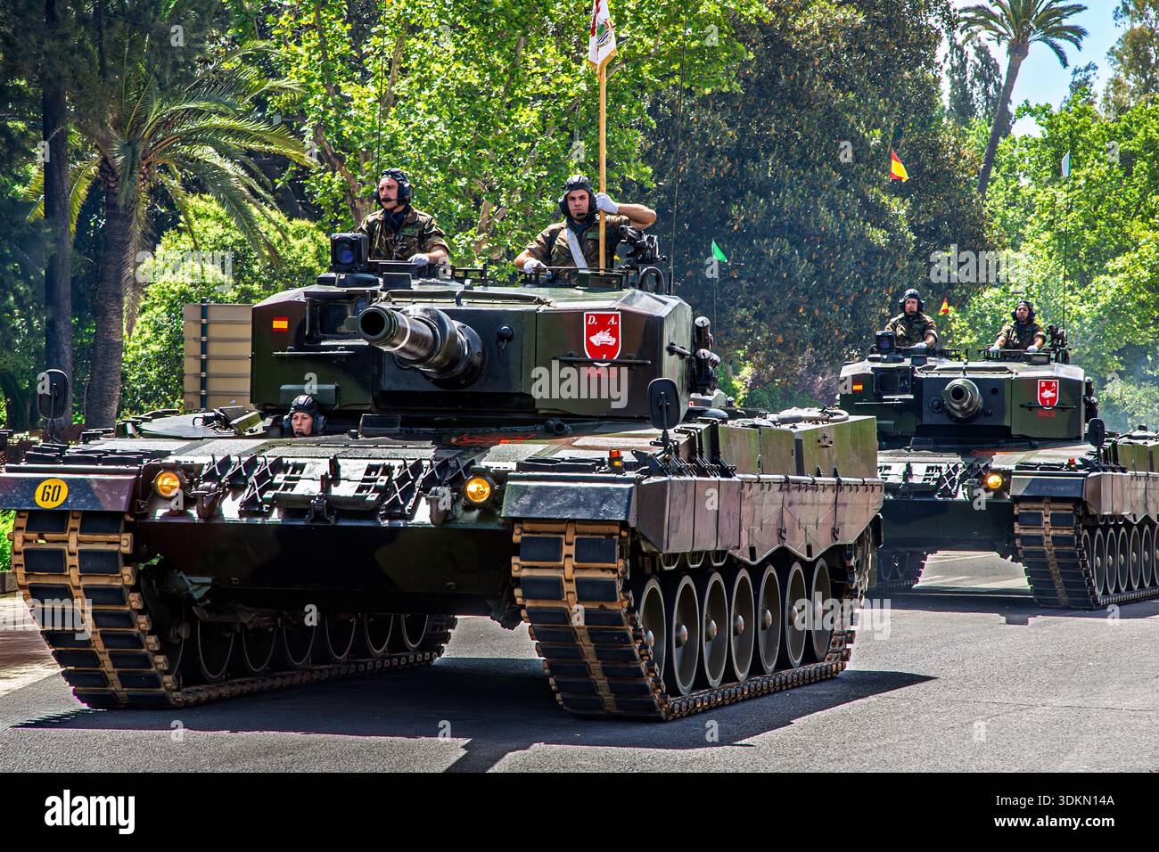 Spanish Leopard 2A4 main battle tanks and their crews participate in ...