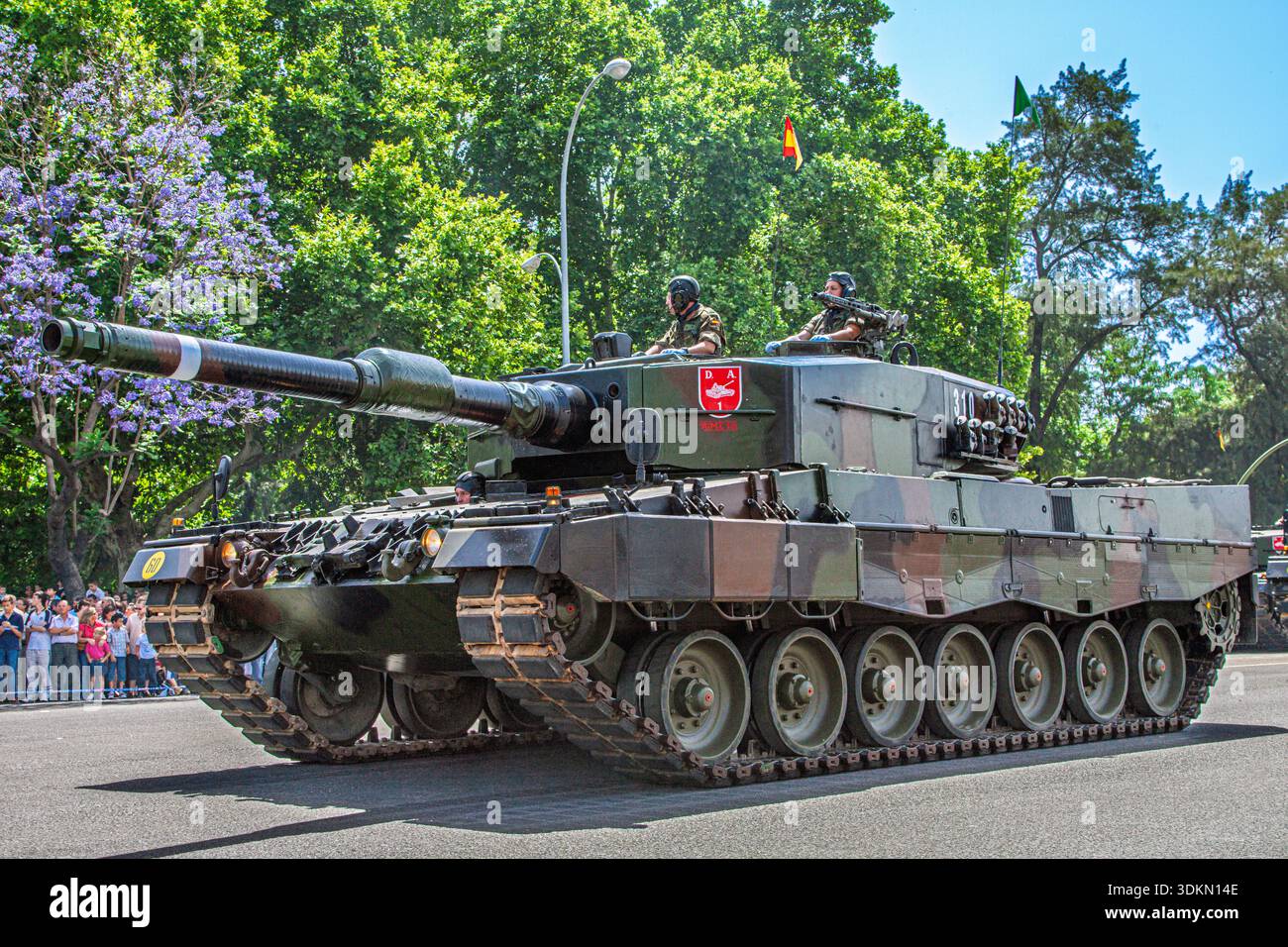 Spanish Army Leopard 2E4 Main Battle Tank with soldiers during the ...