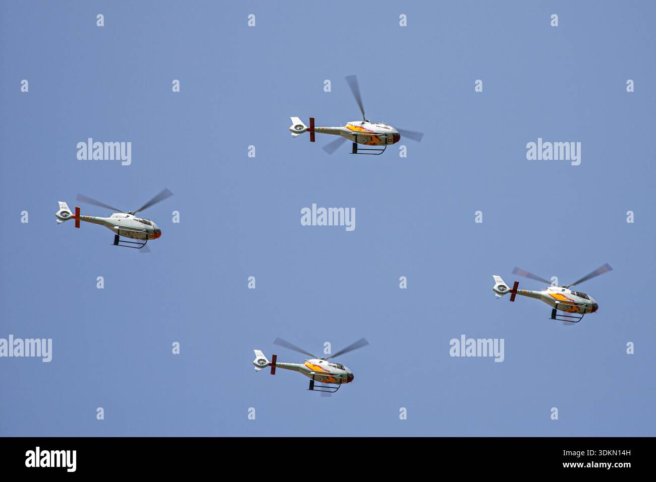 Patrulla Aspa, the Spanish Air Force aerobatic team, flying Eurocopter ...