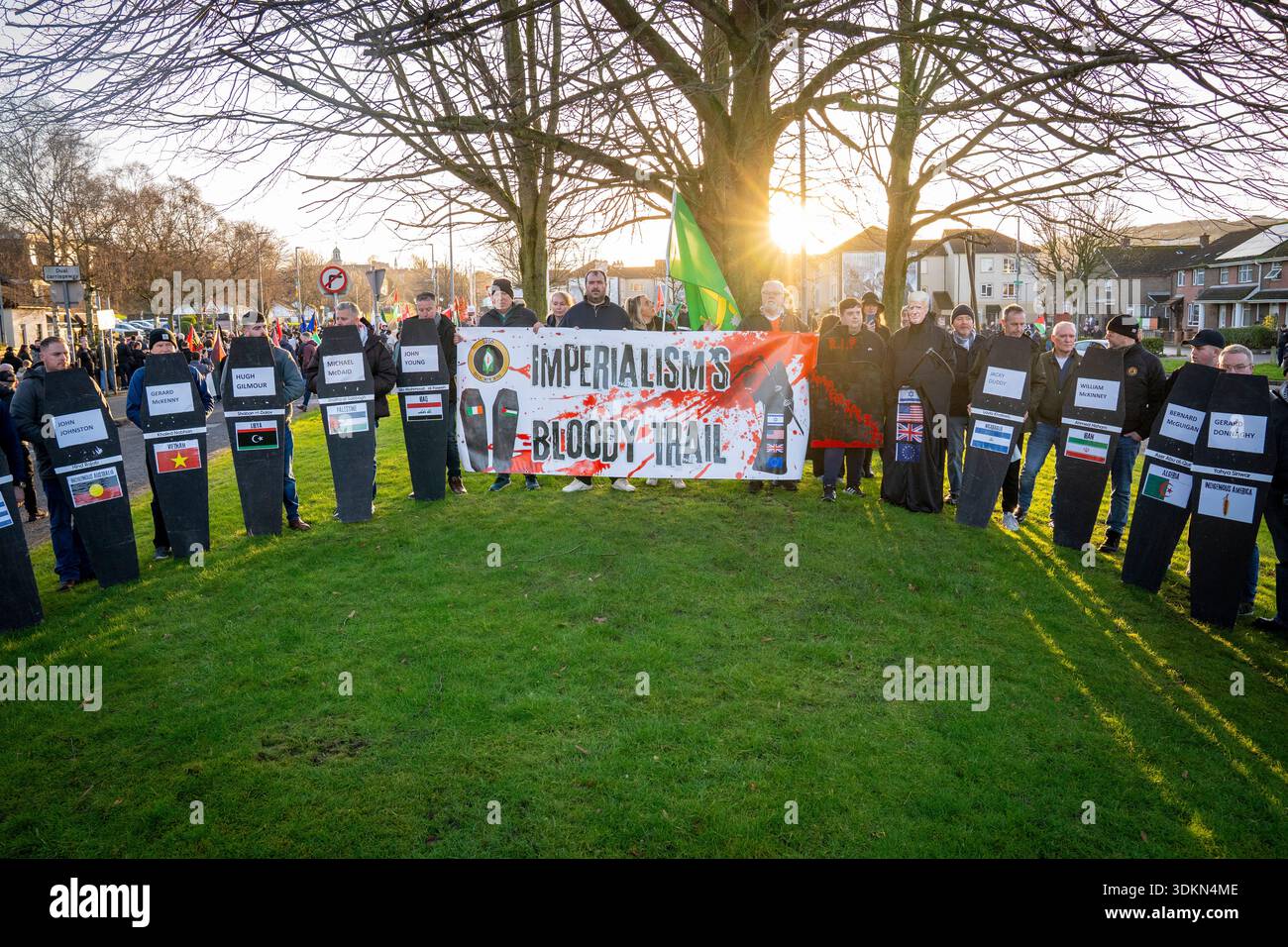 Derry, Northern Ireland. 1 February 2026. Marchers walk during the ...