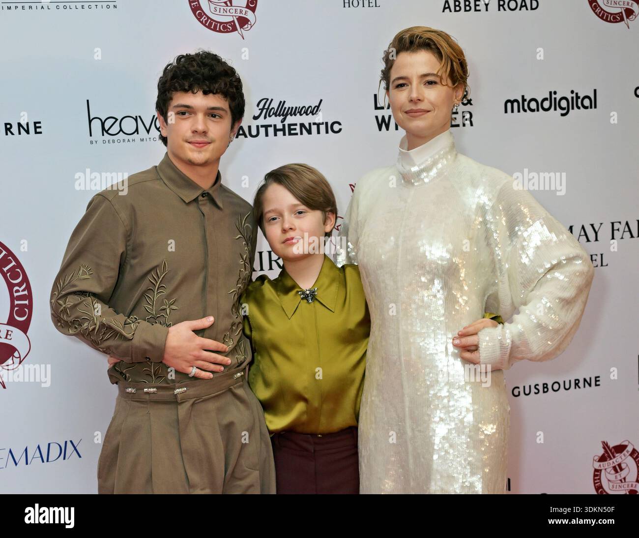LONDON, ENGLAND - FEBRUARY 01 2026: Noah Jupe, Jacobi Jupe, Jessie ...