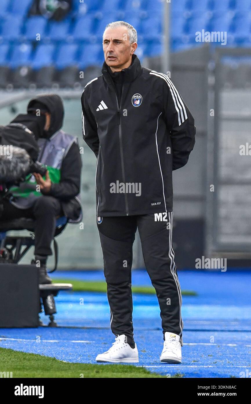 Head Coach Gaetano Caridi (Pisa) during Pisa SC vs US Sassuolo, Italian ...