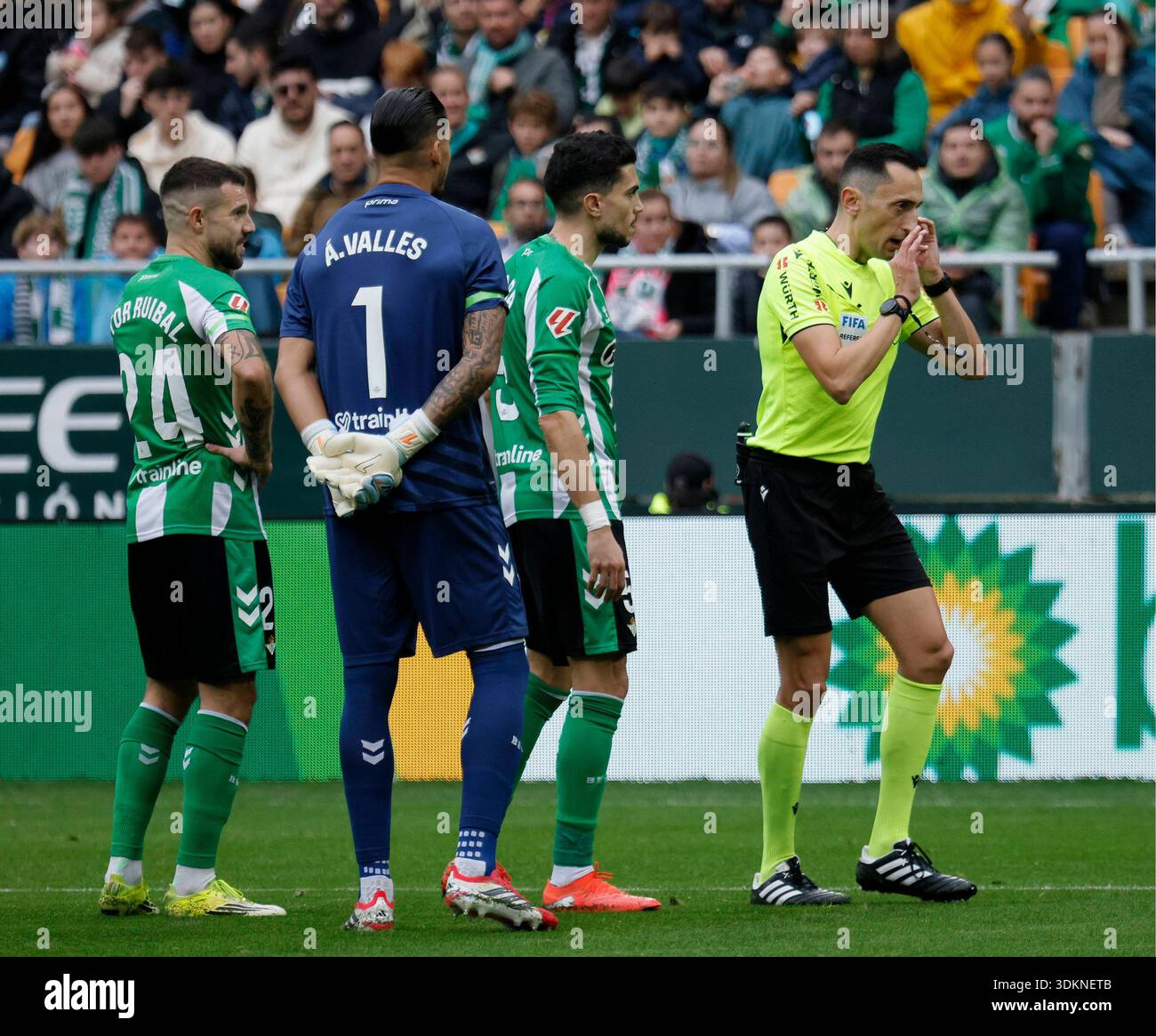 Spanish La Liga EA Sports soccer match Betis vs Valencia at La Cartuja ...