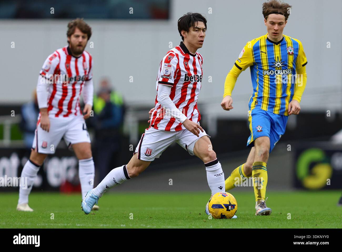 Stoke-on-Trent, UK, 31st January 2026. Tatsuki Seko of Stoke during the ...