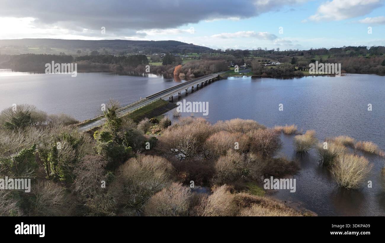 Wicklow, Ireland - 01st February 2026: View of the elevated water ...
