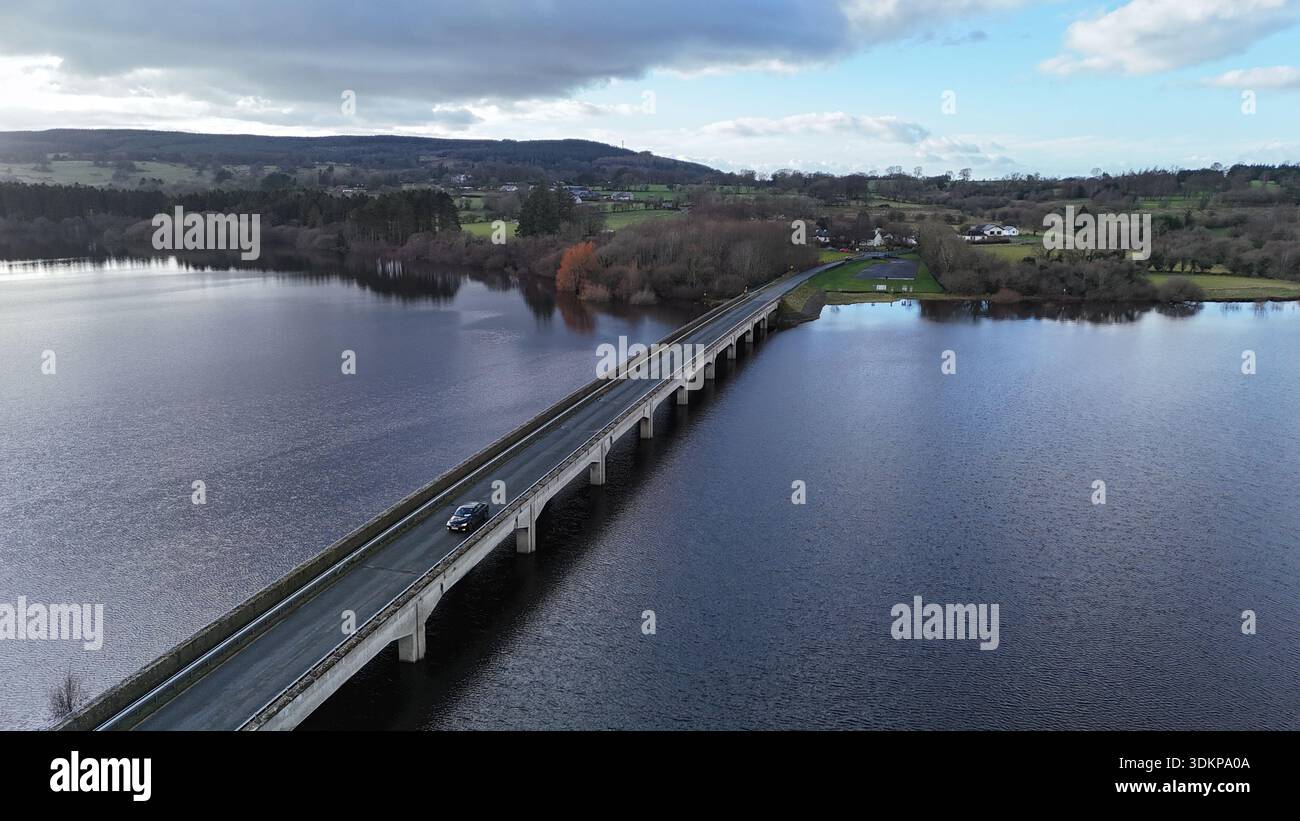 Wicklow, Ireland - 01st February 2026: View of the elevated water ...
