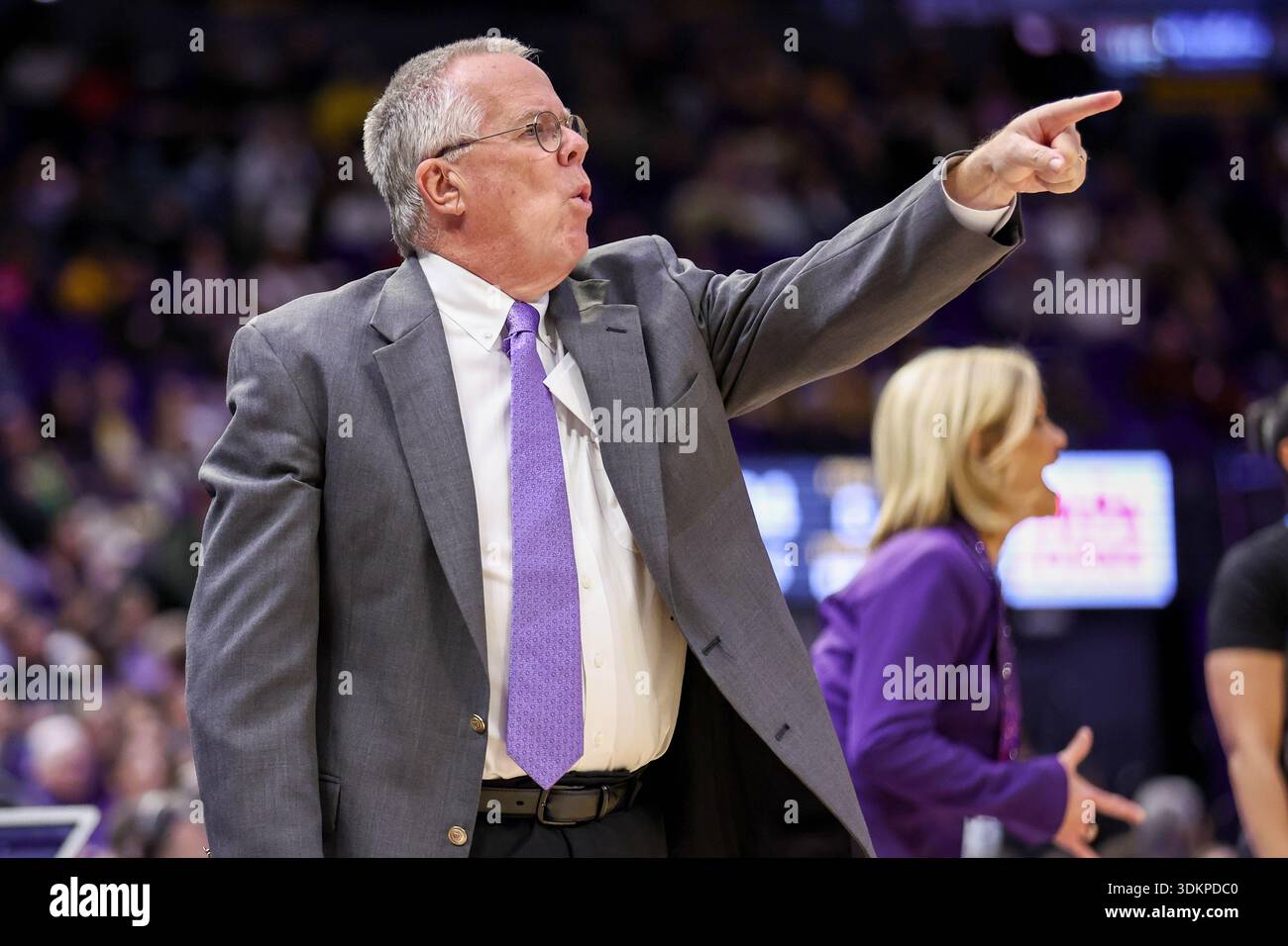 February 1, 2026: LSU Associate Head Coach Bob Starkey makes an ...