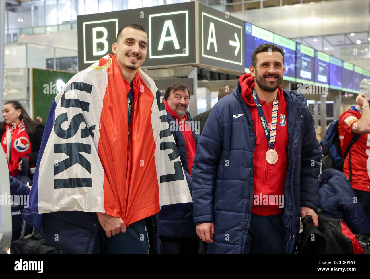 Matej Mandic of Croatia hang out with fans at airport in Billund ...