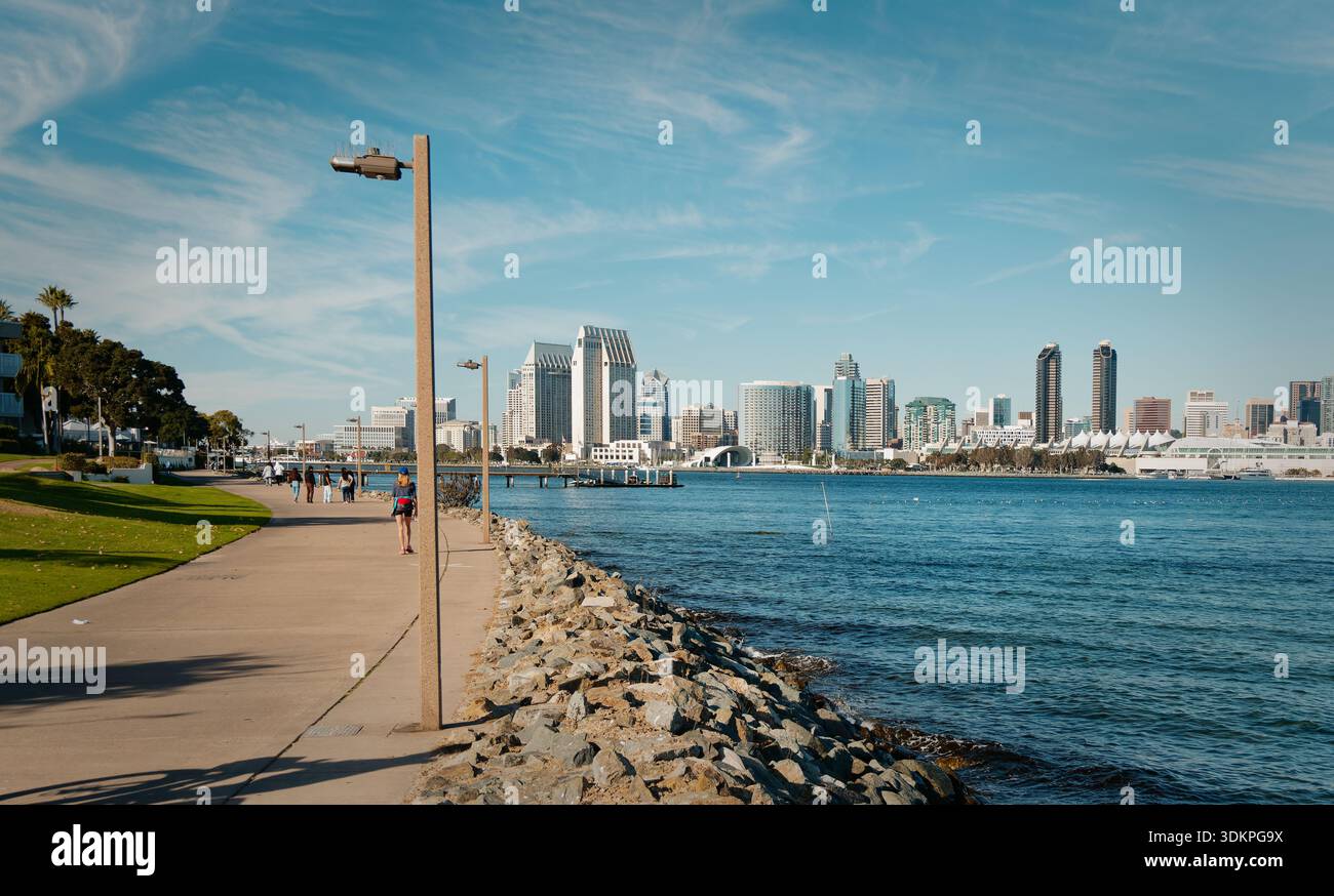 Beachfront Walkway With Active Visitors. Lively Shoreline Pathway ...