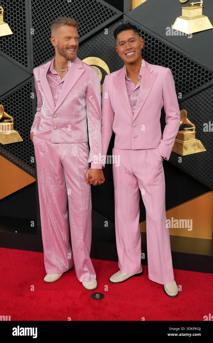 Scott Hoying, left, and Mark Hoying arrive at the 68th annual Grammy ...