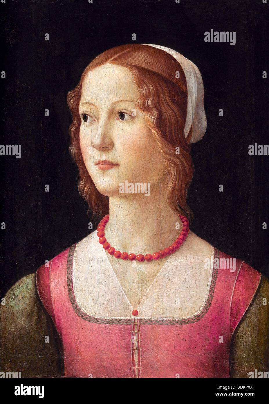 Domenico ghirlandaio, ritratto di giovane donna, lisbona Stock Photo ...