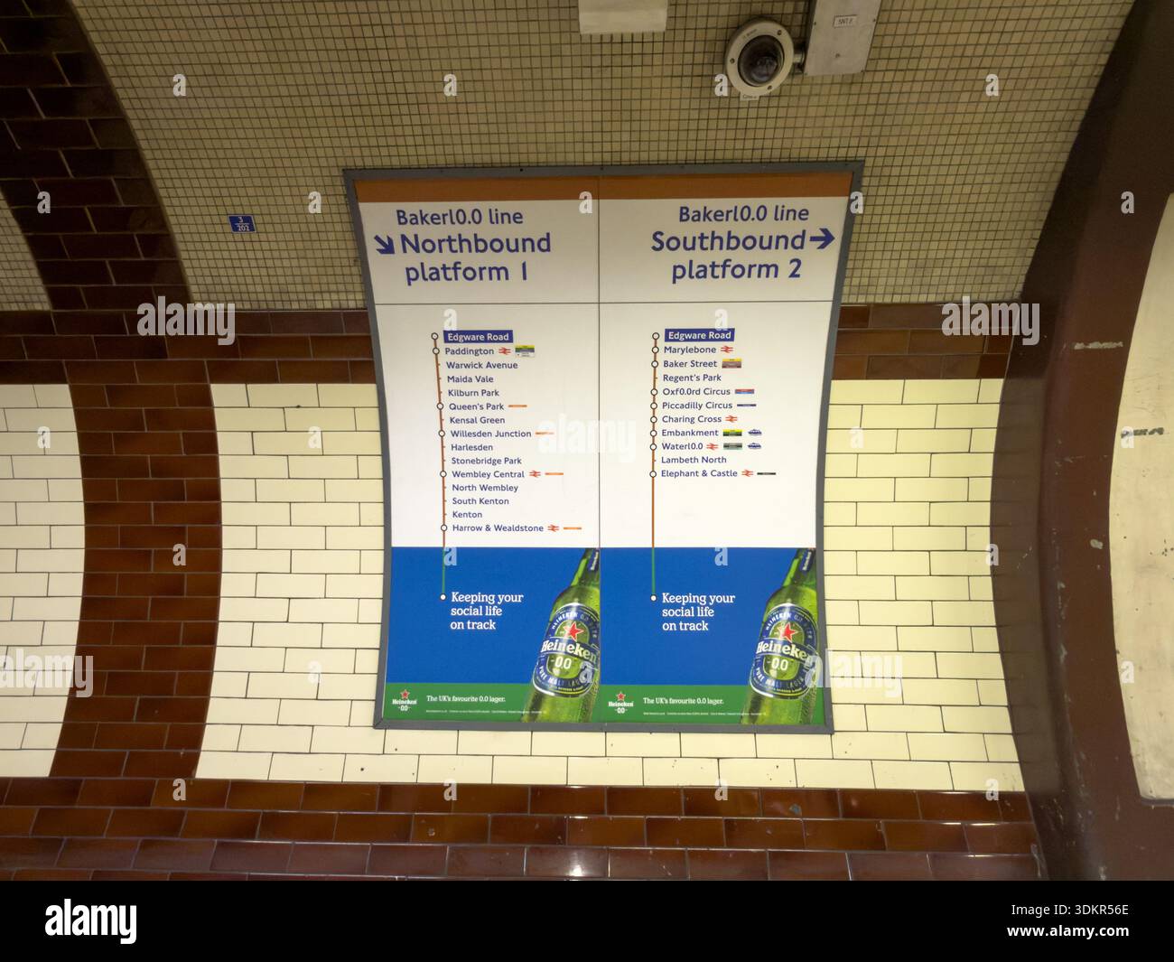London, UK. 29th January 2026. A Bakerl0.0 branded line map at Edgware ...