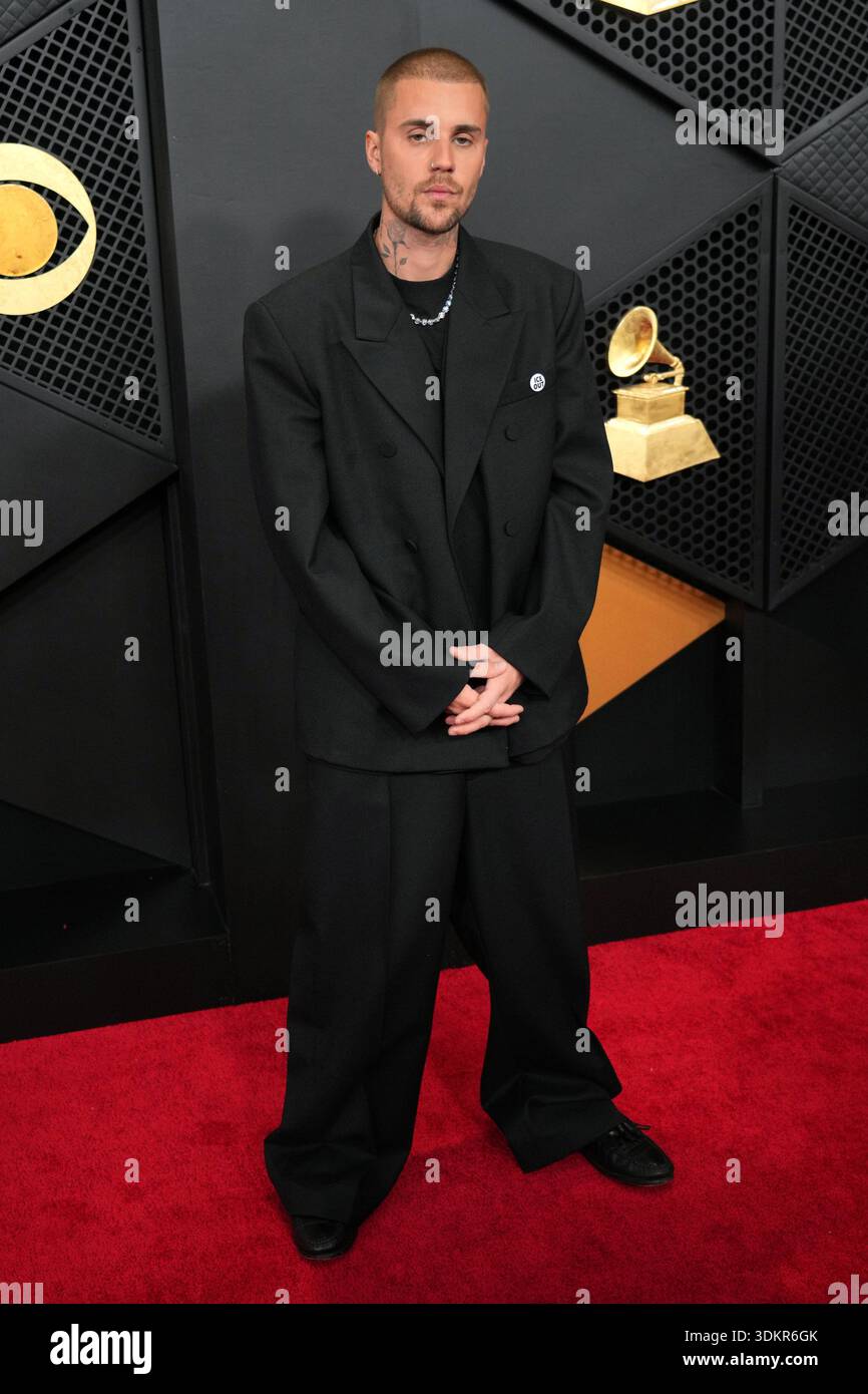 Justin Bieber arrives at the 68th annual Grammy Awards on Sunday, Feb ...