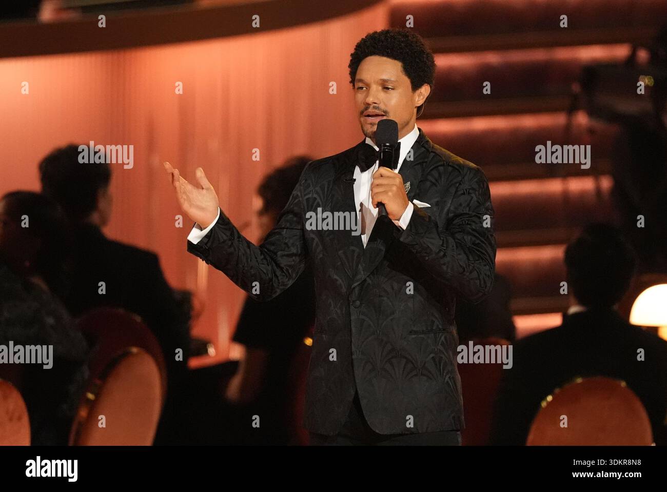 Host Trevor Noah speaks during the 68th annual Grammy Awards on Sunday ...