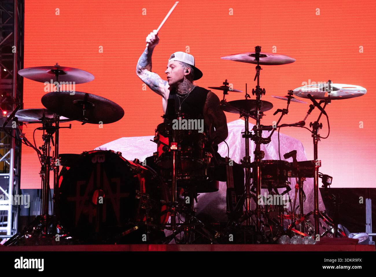 Mat Madiro of From Ashes to New performs during the ShipRocked cruise ...