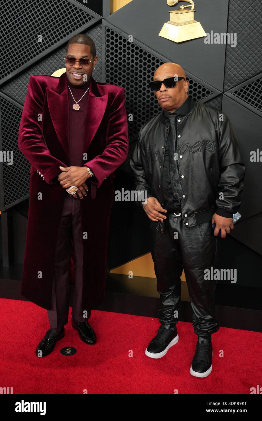 Busta Rhymes, left, and Spliff Star arrive at the 68th annual Grammy ...