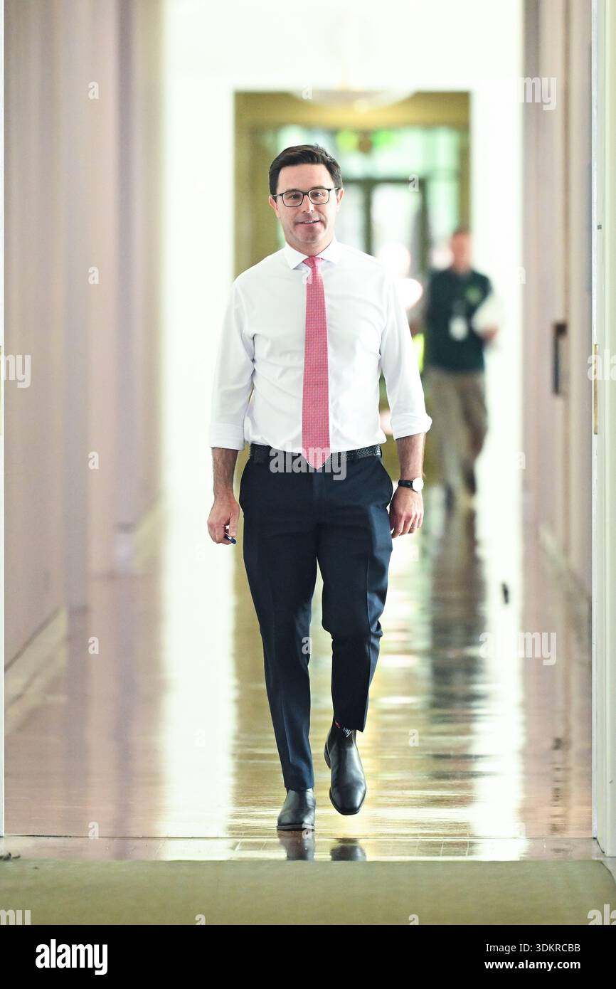 Nationals leader David Littleproud arrives for a Nationals partyroom ...