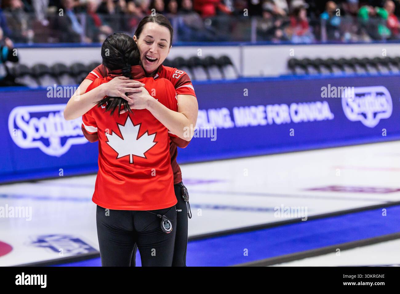 MISSISSAUGA, ON - FEBRUARY 01: (L-R) Kerri Einarson and Val Sweeting of ...