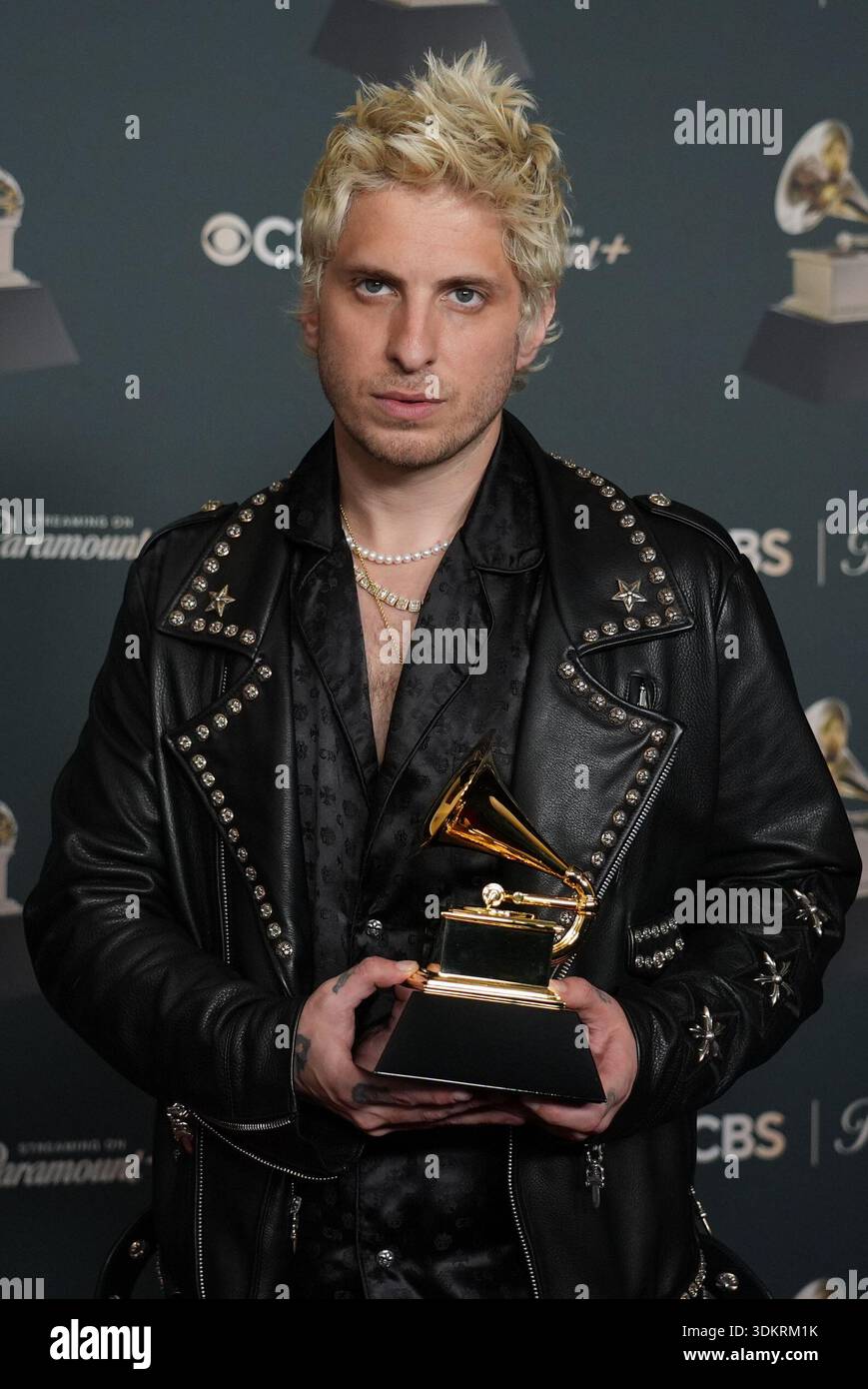 Andrew Watt poses in the press room with the award for best dance pop ...
