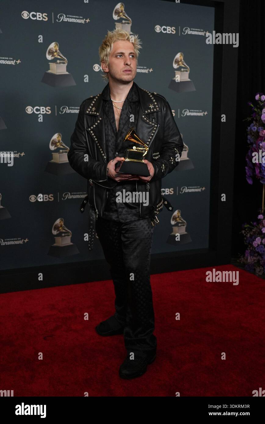 Andrew Watt poses in the press room with the award for best dance pop ...