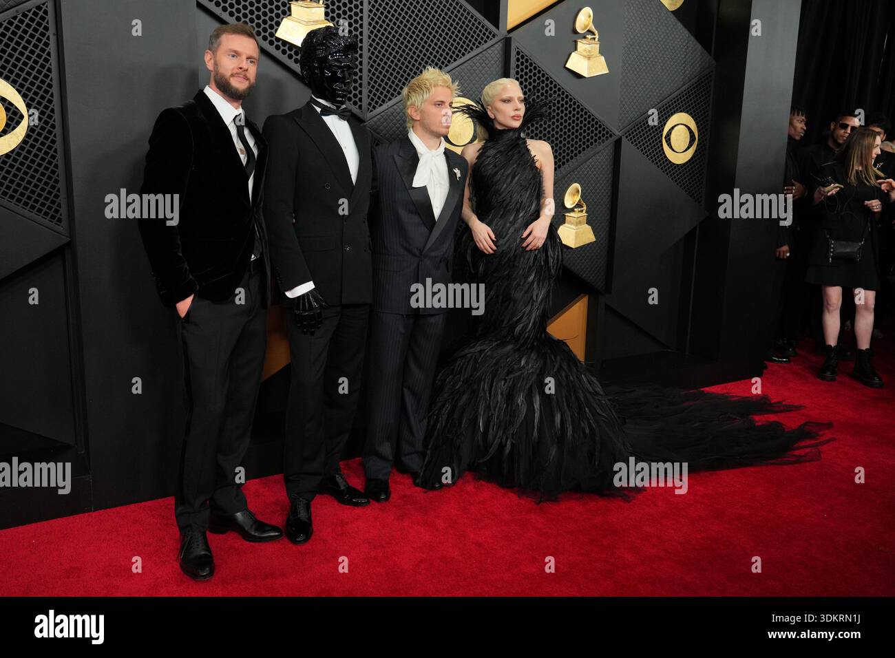 Cirkut, from left, Gesaffelstein, Andrew Watt, and Lady Gaga arrives at ...