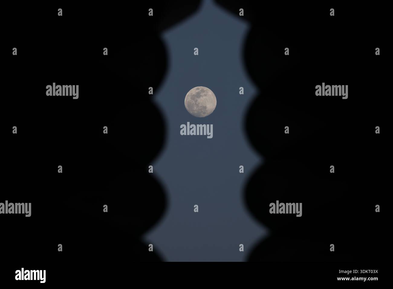 Doha, Qatar. 31st Jan, 2026. The moon appears as a full moon in the sky ...