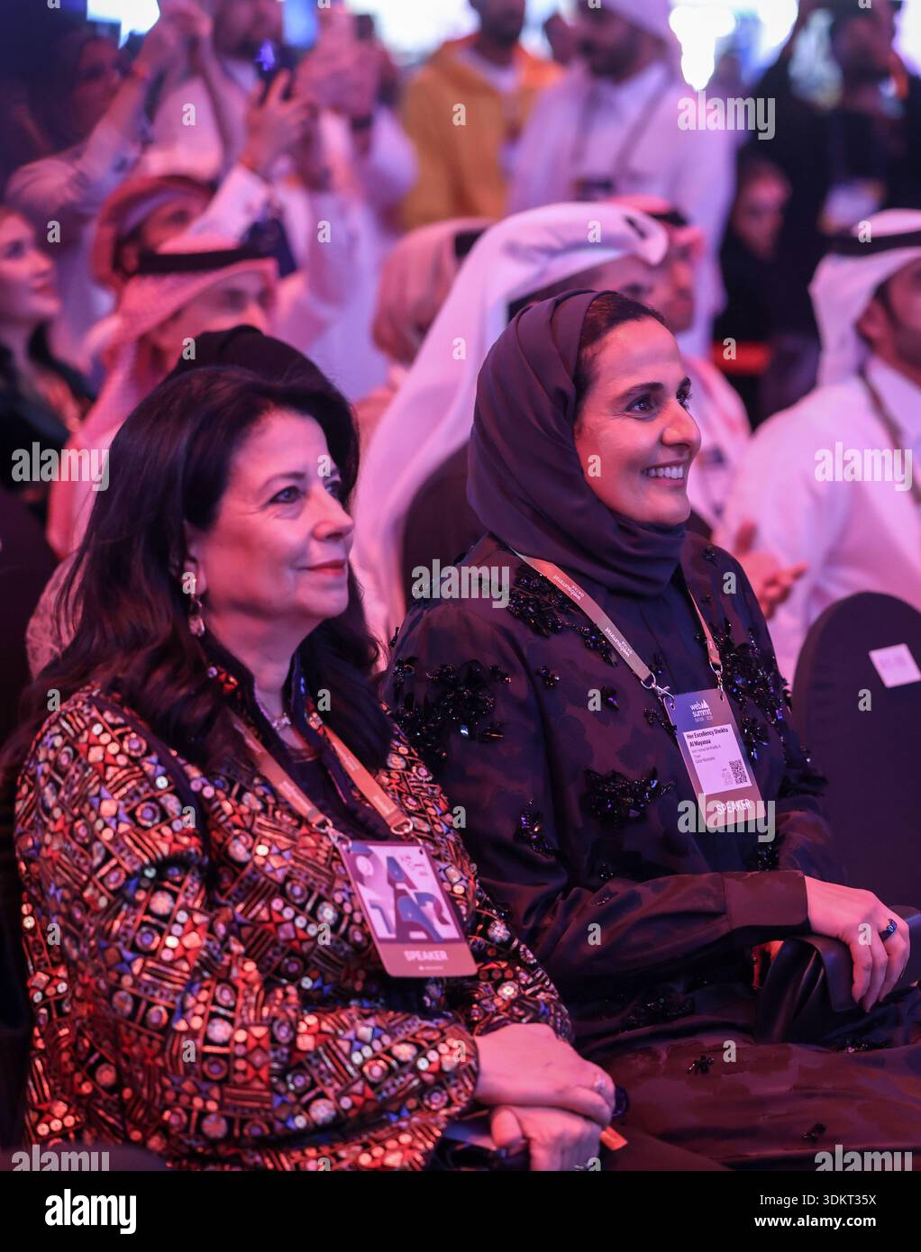 Sheikha Al Mayassa bint Hamad Al Thani (pictured right) attends the ...