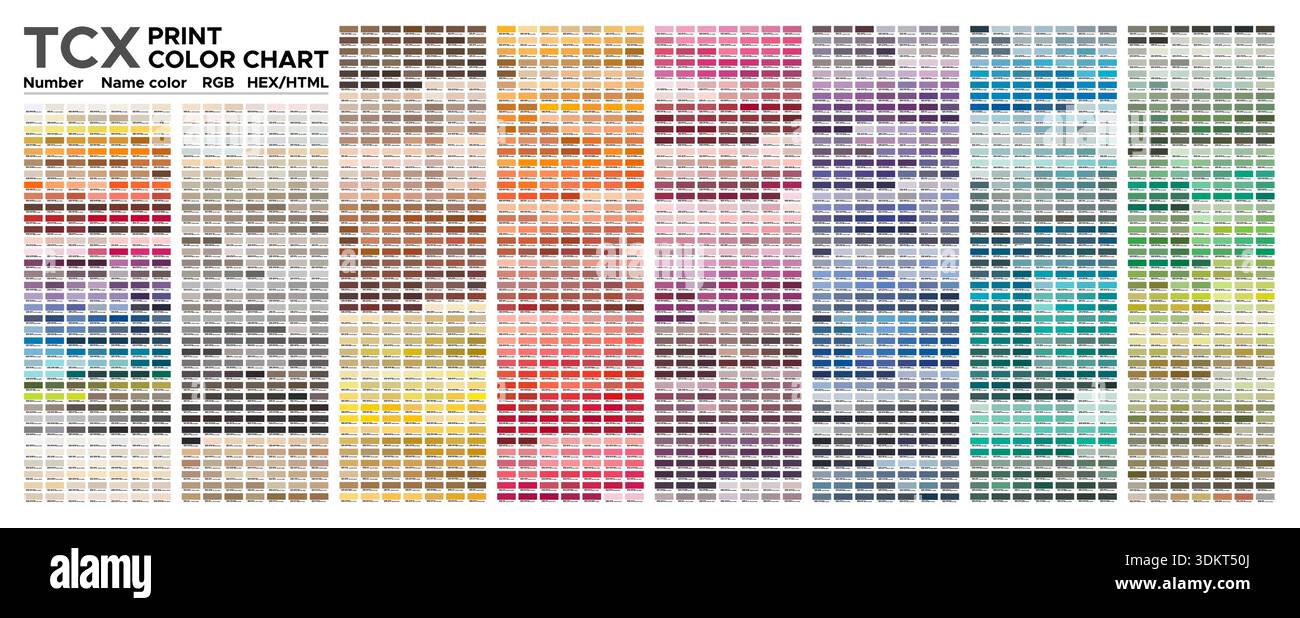 Color chart of fashion, home, and interior color palette for cotton ...