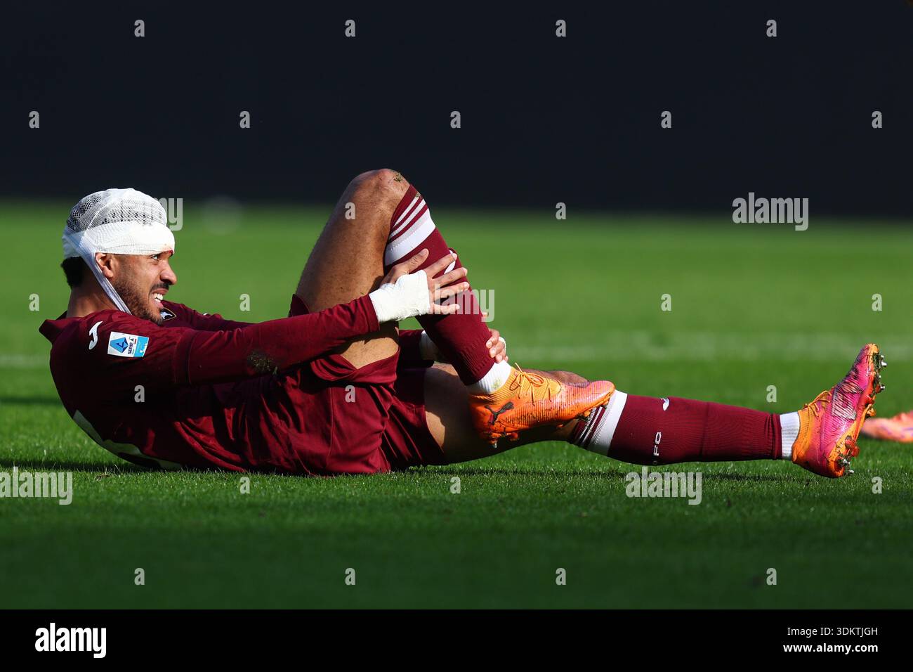 Saul Coco of Torino Fc injured during the Serie A match beetween Torino ...