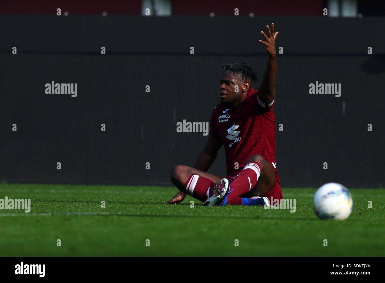 Duvan Zapata of Torino Fc lies on the ground during the Serie A match ...