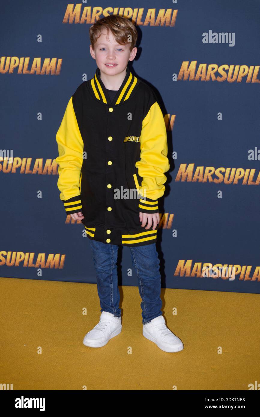 Paris, France. 1st Feb, 2026. Corentin Guillot attends the MARSUPILAMI ...