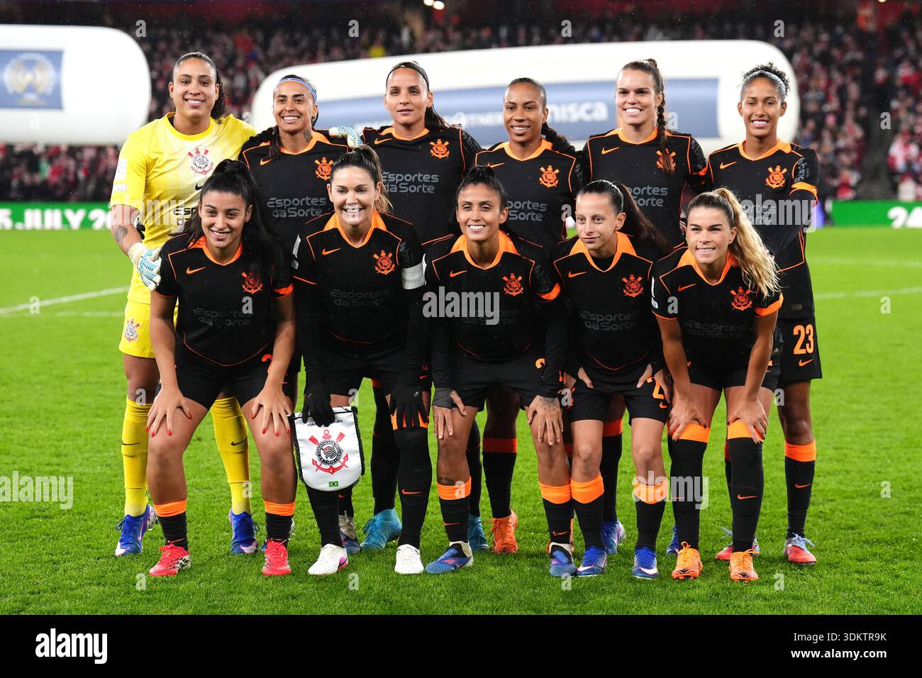 The Corinthians players line up ahead of the FIFA Women's Champions Cup ...