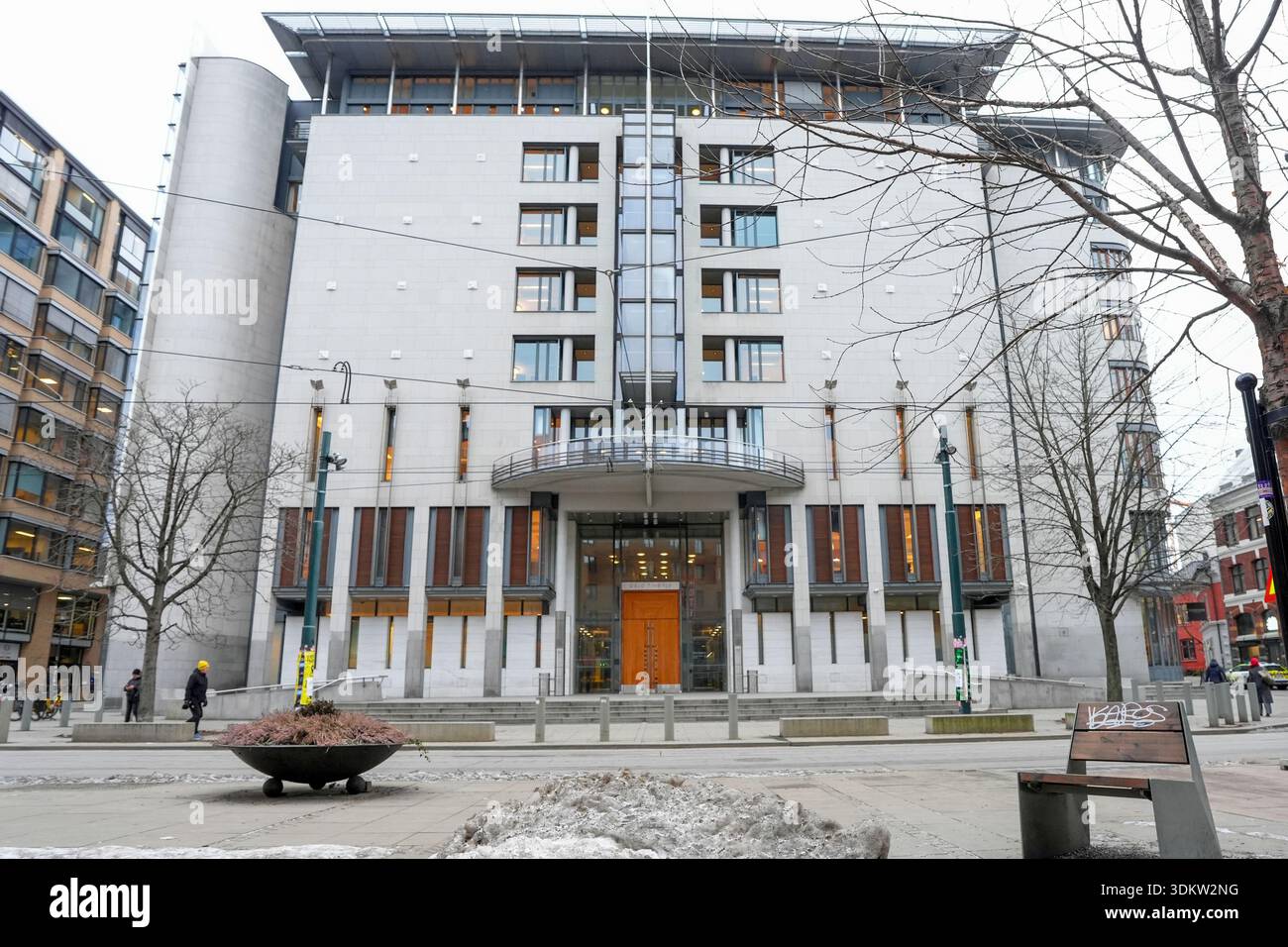 Exterior view of the Oslo courthouse in Oslo, Norway, Monday, Feb. 2 ...