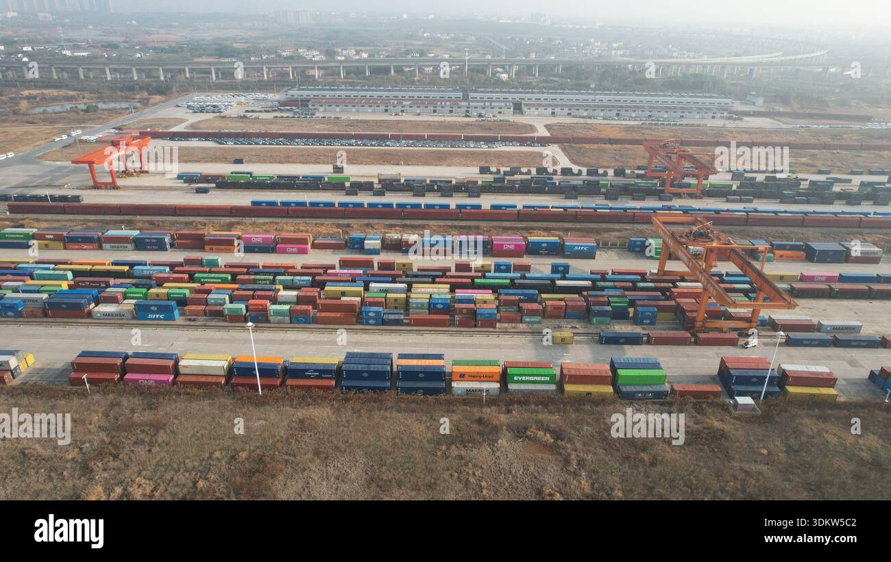 NANCHANG, CHINA - FEBRUARY 2, 2026 - The first China-Europe freight ...