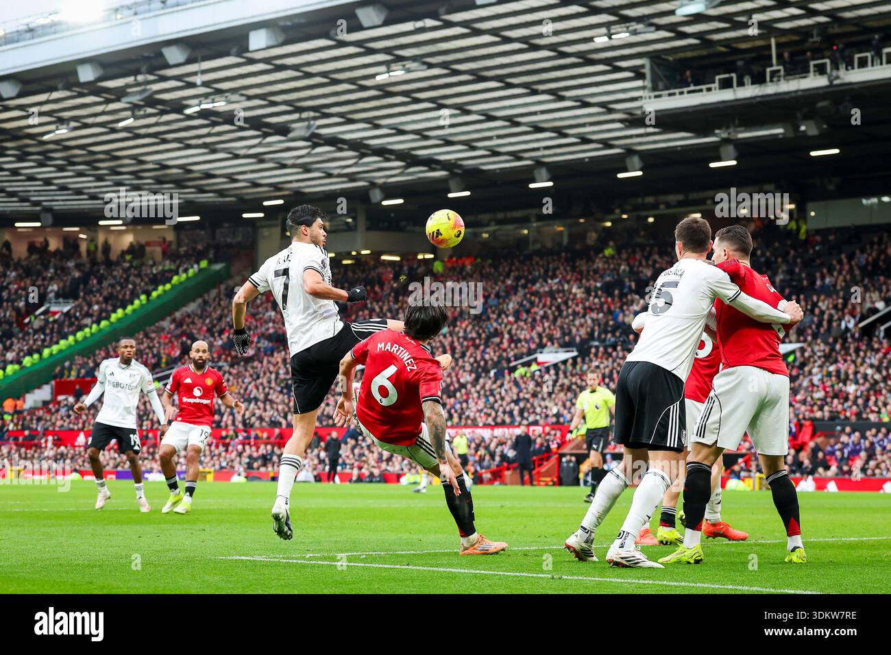 Fulham forward Raul Jimenez (7) heads the ball at goal during the ...