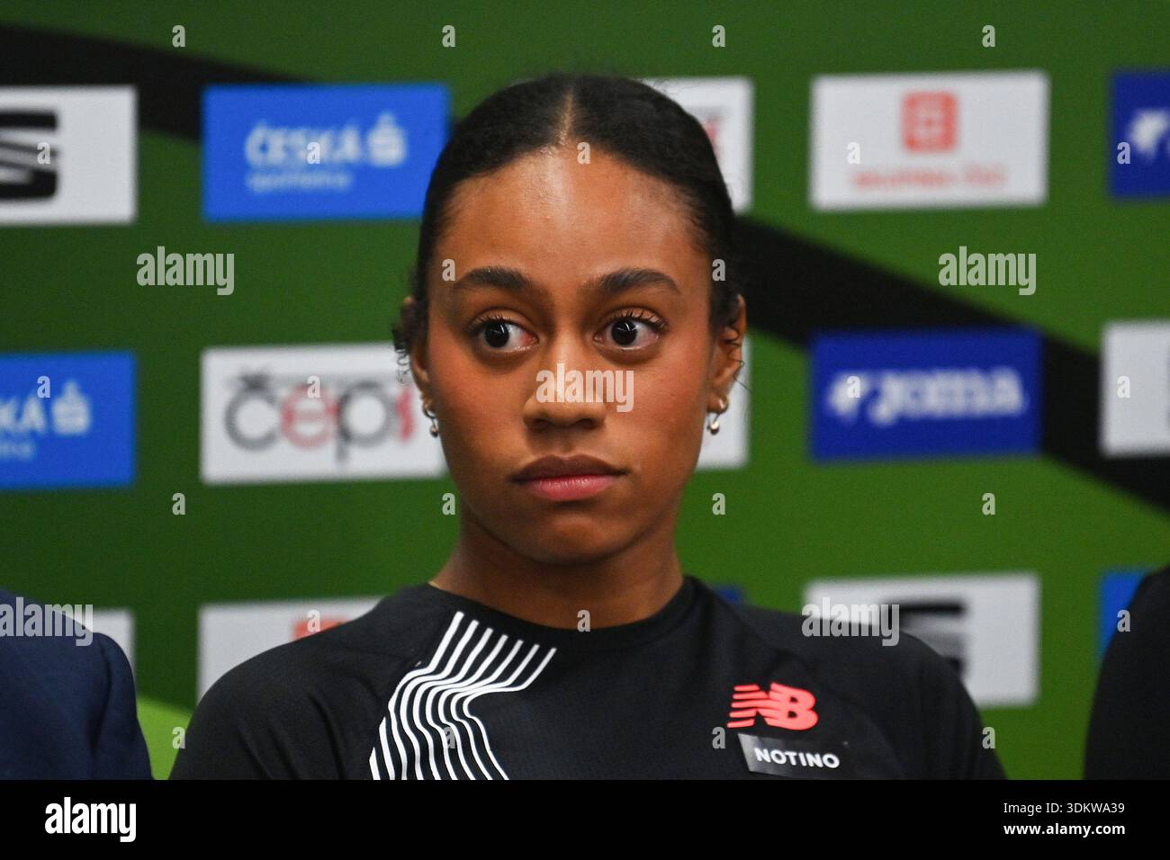 Athlete Lurdes Gloria Manuel of Czech Republic attends the press ...