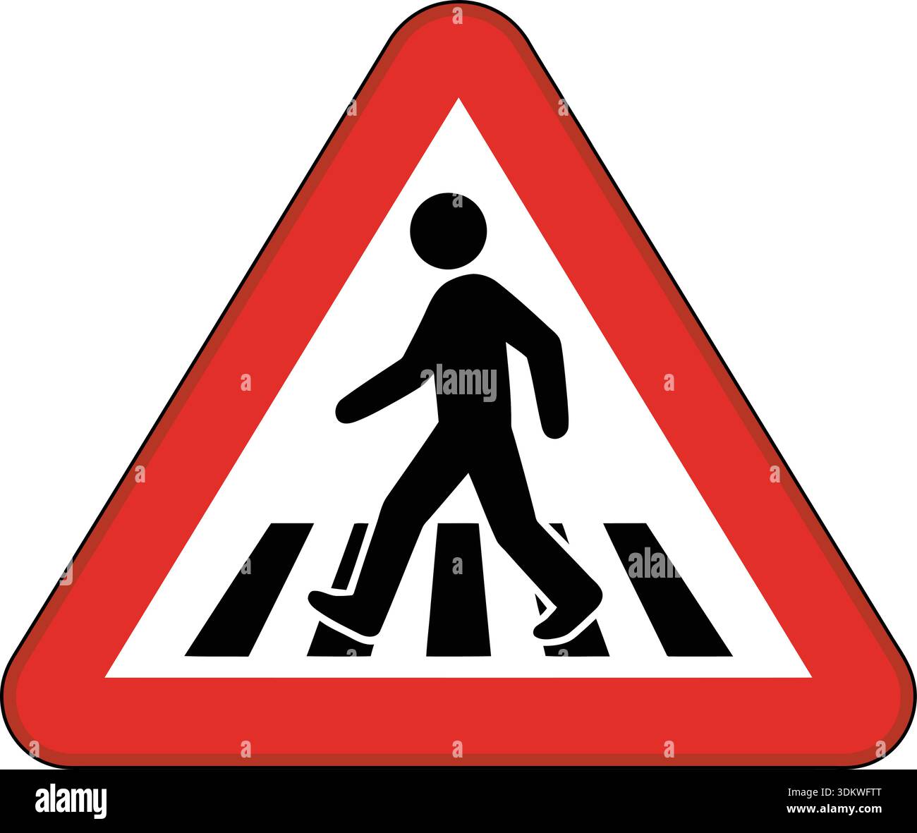 Pedestrian Crossing Warning Sign Road Safety Traffic Symbol Stock ...