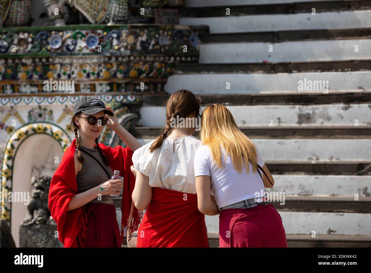 Bangkok, Thailand. Jan 15 2026: A group of foreign female tourists are ...
